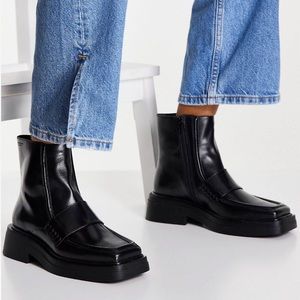 Vagabond | Shoes | Vagabond Eyra Square Toe Loafer Boots In Black ...